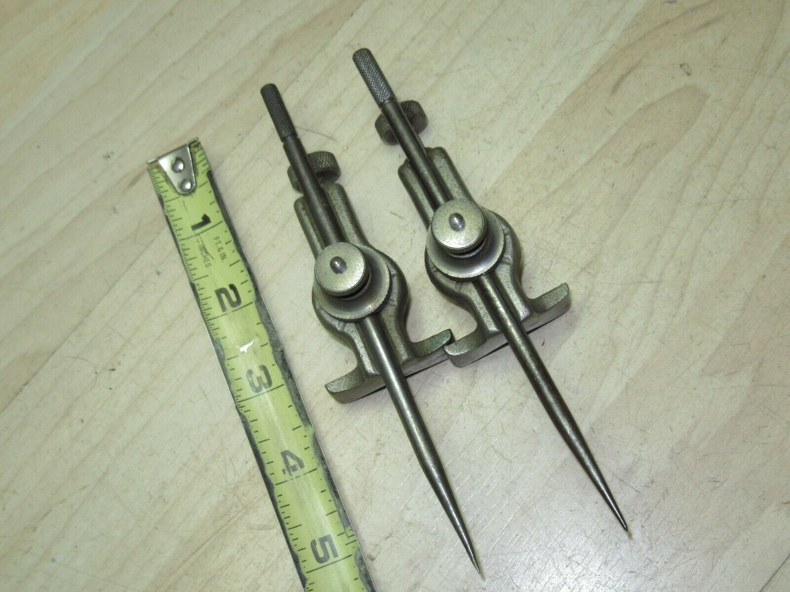 vintage L S Starrett machinist tools No. 59 trammel points beam compass ...