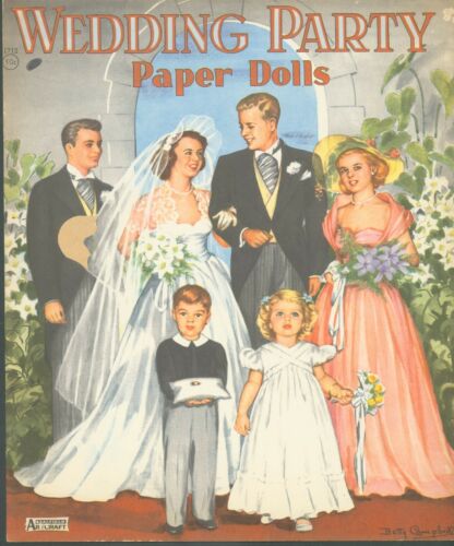 Vintage Paper Dolls Wedding Party Uncut Late 1940s Saalfield Antique