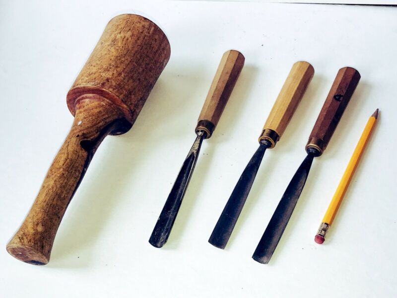 U Gauges Shisels And A Hart Wood Mallet. -- Antique Price Guide Details ...