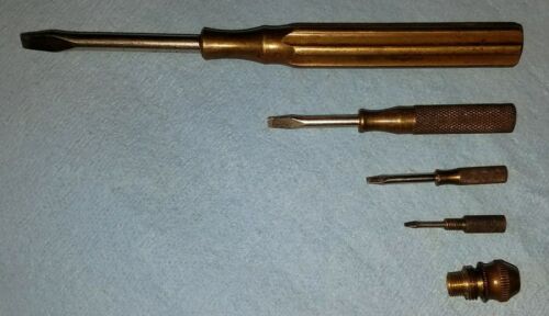 Vintage Brass Nesting Screwdriver Set Hand Tool 4 in 1 Screwdrivers ...