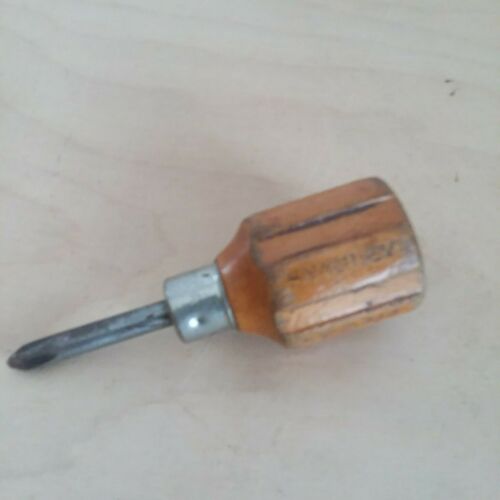 VINTAGE STANLEY STUBBY WOOD HANDLE SCREWDRIVER No.2721 #2 PHILIPS ...