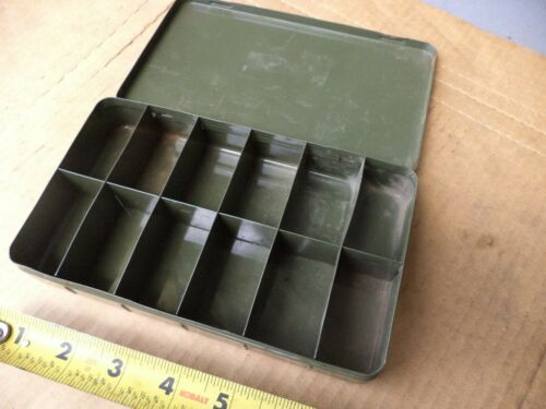 Vintage 7x5 Metal Parts Box millitary green color -- Antique Price ...