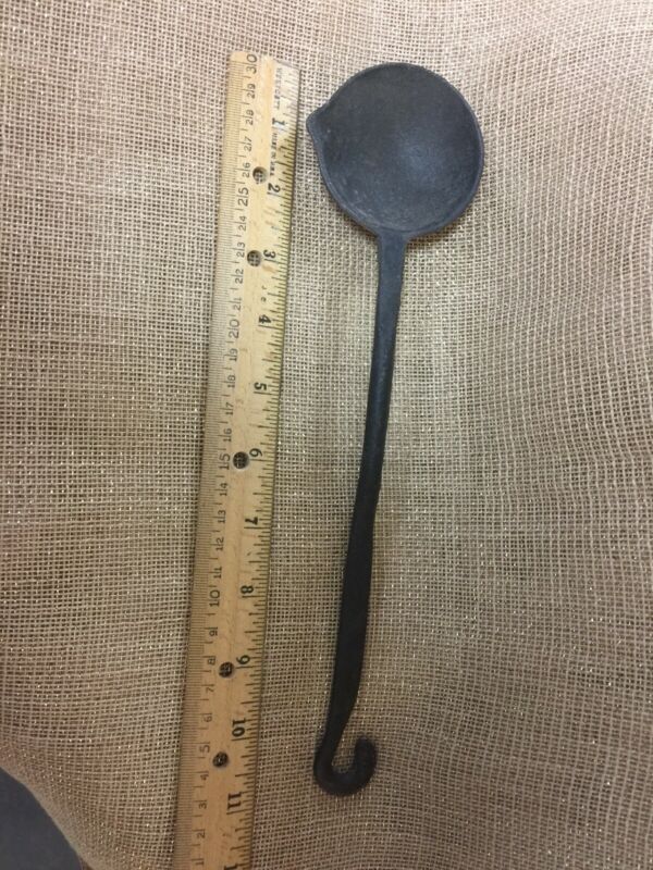 Ladel, Vintage Cast Iron Ladel for pouring molten metals -- Antique ...