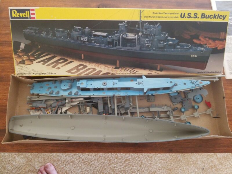 Revell USS Buckley WWII US navy destroyer model kit painted -- Antique ...