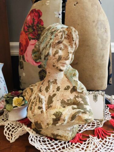 Old Vintage Chippy Robins Egg Blue Paint Statue Bust Gorgeous And Very ...