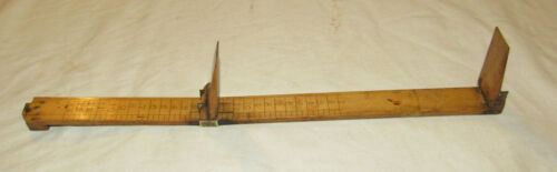 Antique J Rabone & Sons folding boxwood & brass foot measure old tool ...