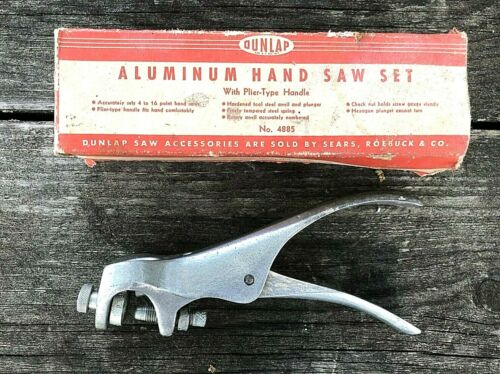 Vintage DUNLAP Aluminum Saw Set, Adjustable, Hand Saw Tooth Setter with ...