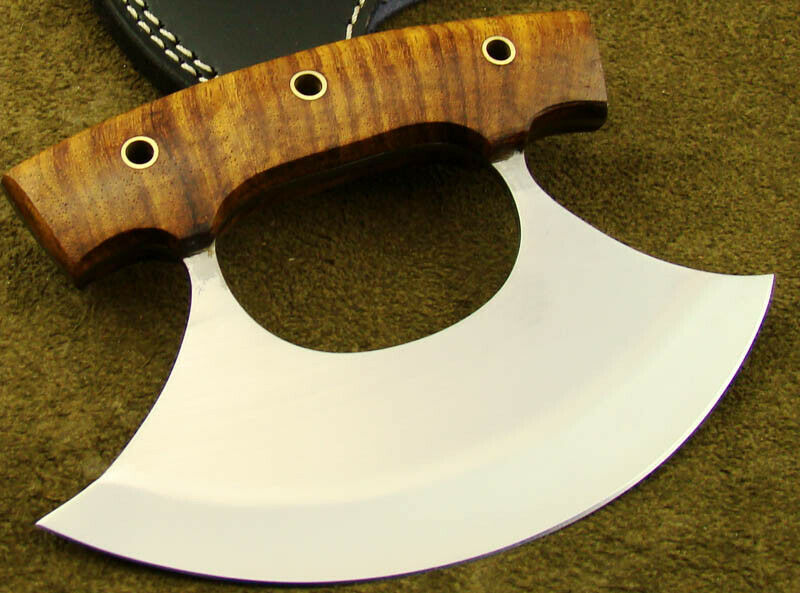 Alistar Beautiful Handmade 440-C Steel ULU Axe With Leather Sheath 117 ...