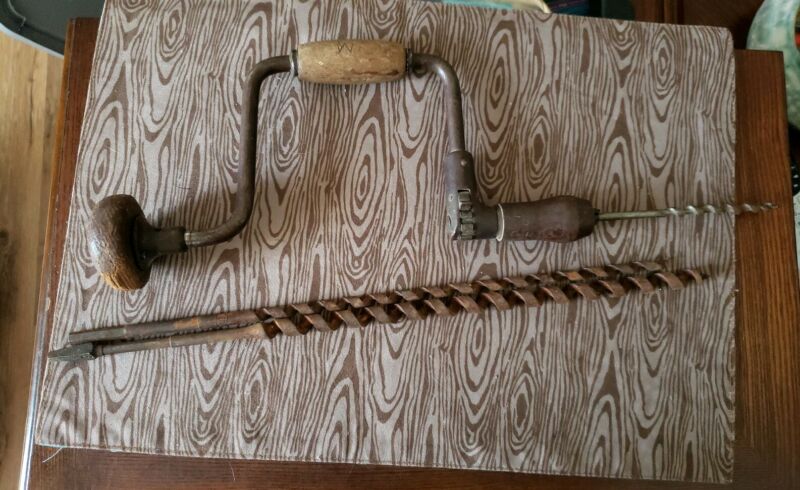 Stanley Wood Bit Brace Ratcheting Reversible Hand Drill Vintage ...