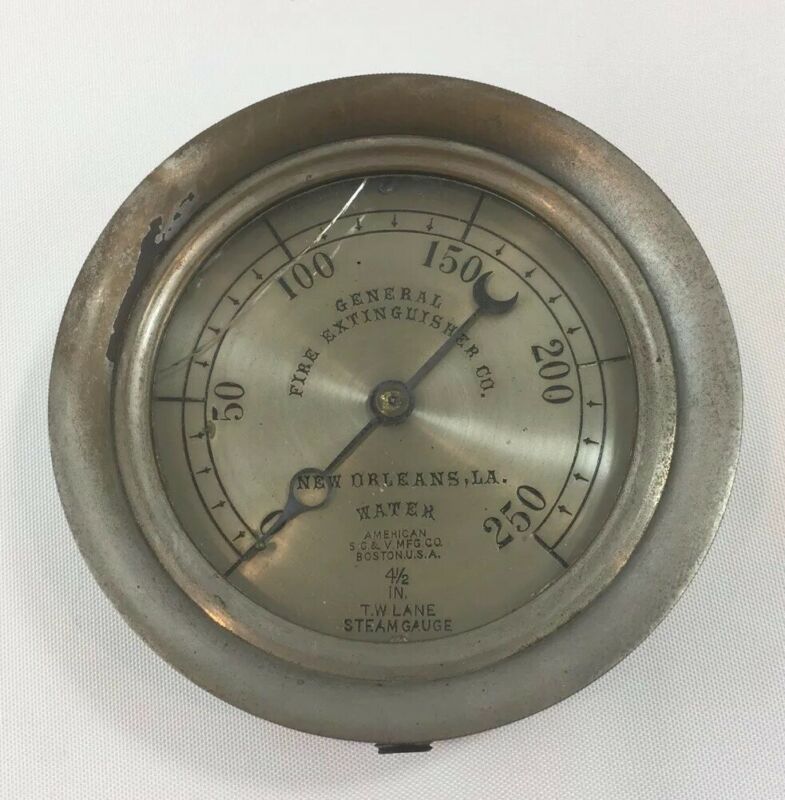 Antique American S.G&V Brass Steam Gauge New Orleans Water General Fire ...