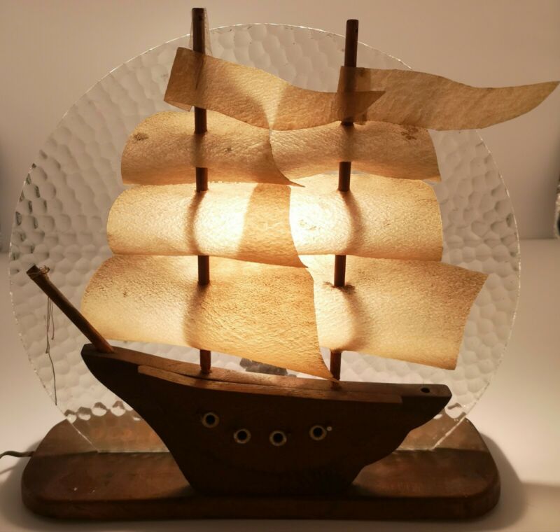 Vintage 1930s Art Deco Wooden Boat Table Lamp art deco -- Antique Price ...