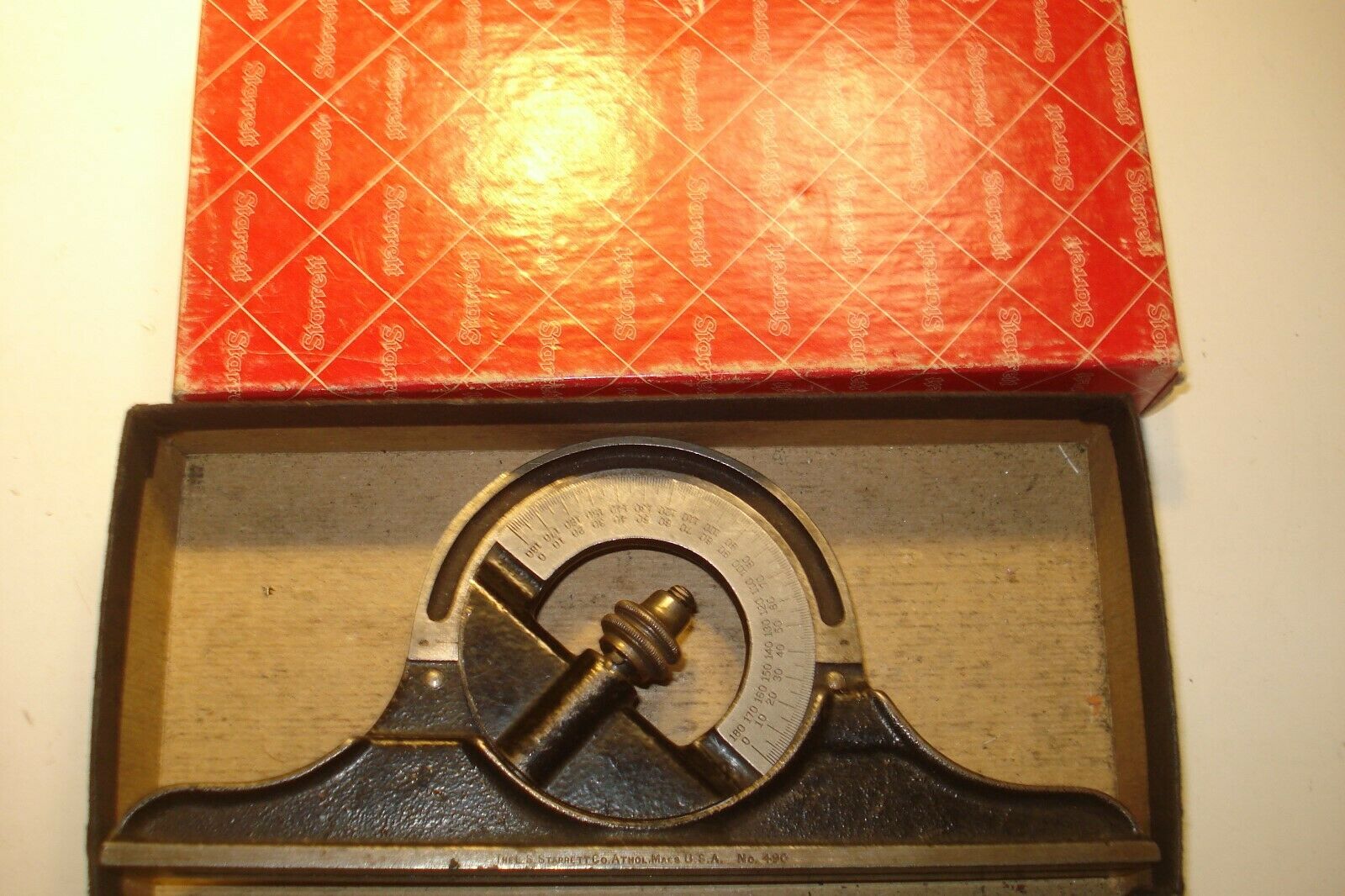 ANTIQUE STARRETT # 490 PROTRACTOR HEAD WITH BOX -- Antique Price Guide ...