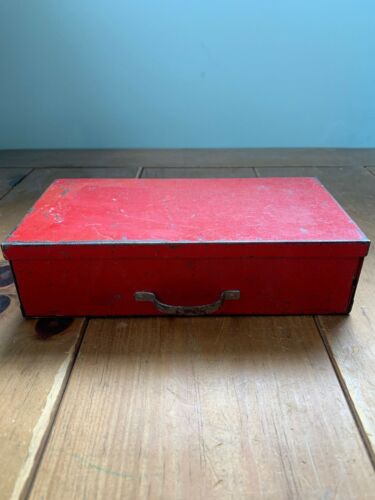 Vintage Red Metal Tool Box 8" -- Antique Price Guide Details Page