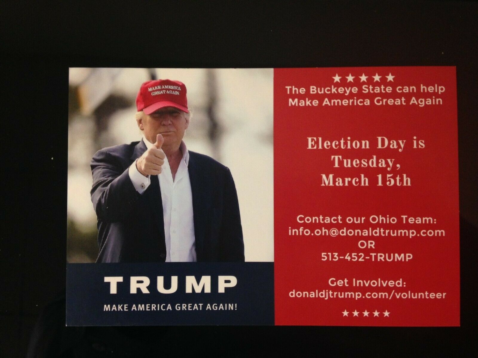 Ten (10) Donald Trump 4"x6" political ad postcards from the 2016 ...