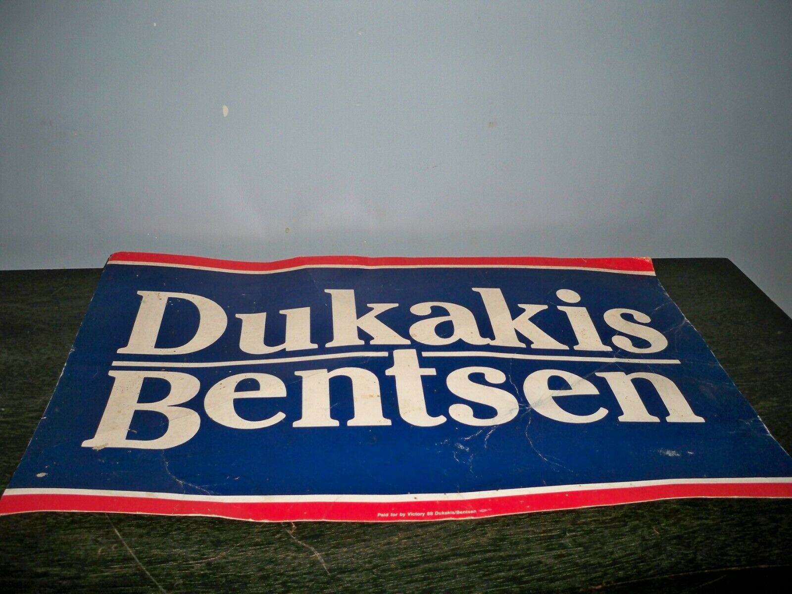 Dukakis/Bentsen Paper Sign -- Antique Price Guide Details Page