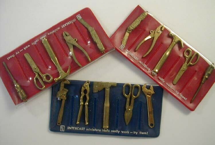 15 Vintage 1960''s INTERCAST Miniature Tools 3 Sets of 5 Articulated ...
