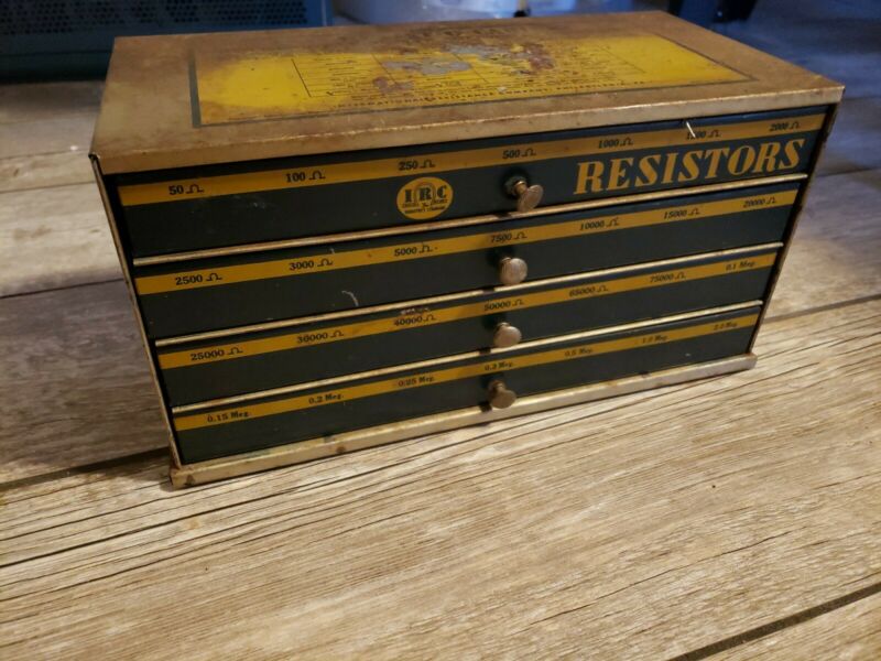 Vintage Irc Resist O Cabinet resistors capacitor storage -- Antique ...