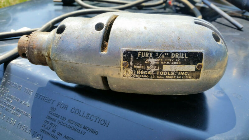 Vintage Regal Tools "Fury" 1/4" Single Speed Non-Revercing Electric ...