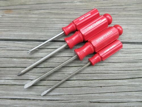 Vintage =CRAFTSMAN= Solid Red-Handled Screwdriver Set of Four ...