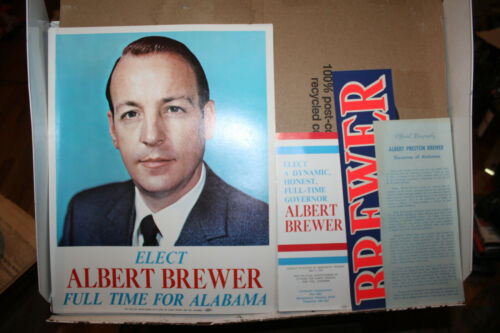Vintage 1970''s Elect Albert Brewer Alabama Governor Sign Brochure ...
