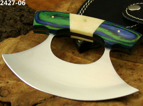 Alistar Beautiful Handmade 440-C Stainless Steel ULU Axe With Sheath ...