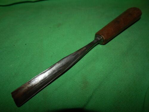 ANTIQUE, ORIGINAL, SIGNED; MOP?, 3/4" GOUGE WOOD CARVING CHISEL TOOL ...