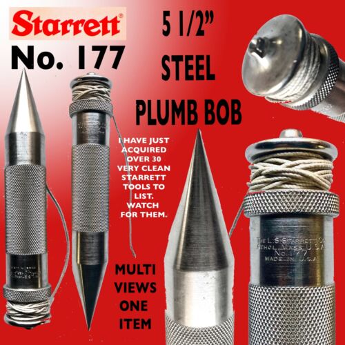 STARRETT # 177B 5 1/2 INCH SOLID STEEL PLUMB BOB WITH HARDENED GROUND ...