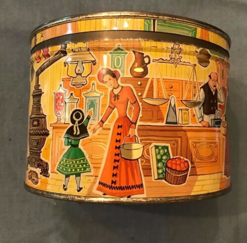 Vintage Golden Butter-Bits Tin with Lid - Mrs. Leland''s Candies - One ...