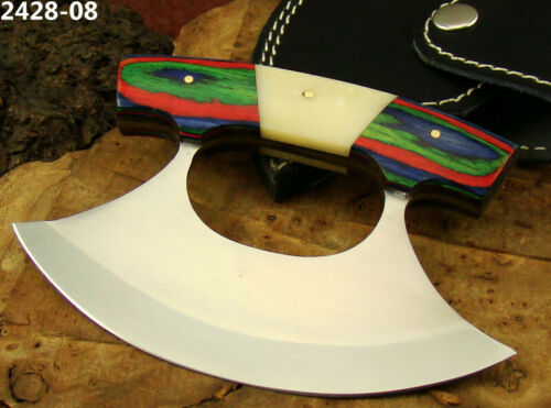 Alistar Beautiful Handmade 440-C Stainless Steel ULU Axe With Sheath ...