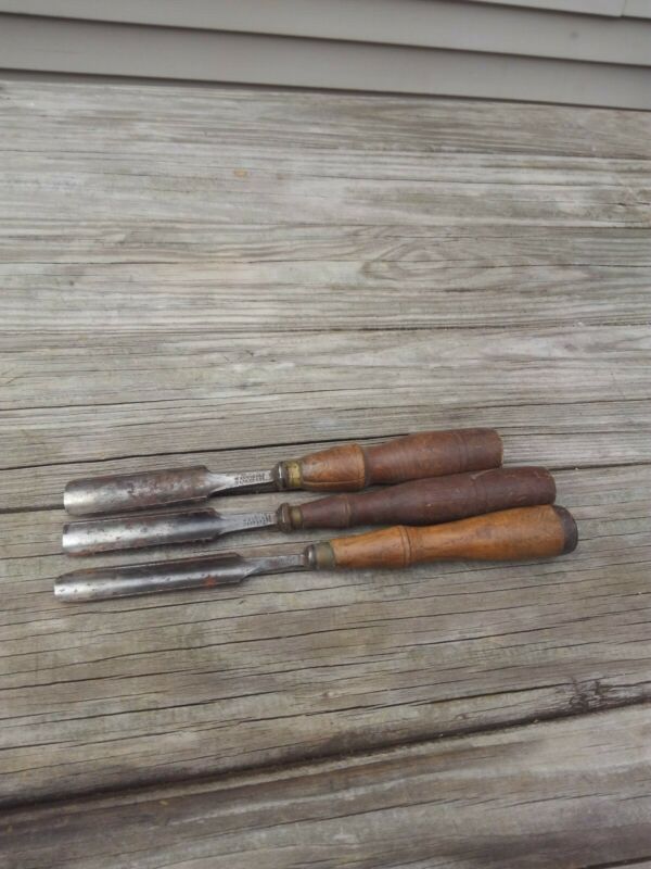Vintage W. BUTCHER Gouge Wood Turning Carving Chisel Tool England lot ...