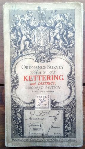 OS Ordnance Survey Map Kettering & District cloth Railways revised to ...