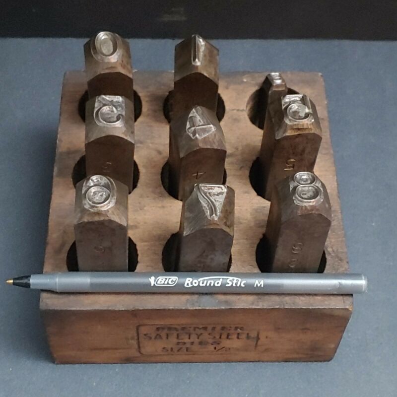 1/2" HEAVY DUTY Number Stamp Set 0 to 9 Machinist Tool Steel Metal ...