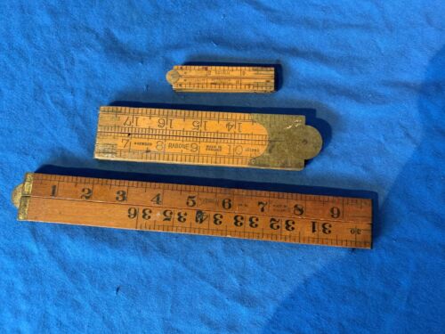 3 boxwood rulers Hockley Abbey, Rabone No 1380, Sybren No 73 -- Antique ...