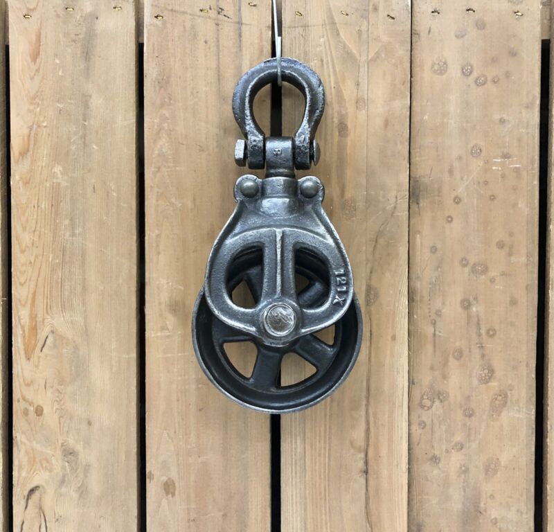 Antique Vintage Cast Iron Ney Hay Trolley Drop Pulley Barn Farm ...