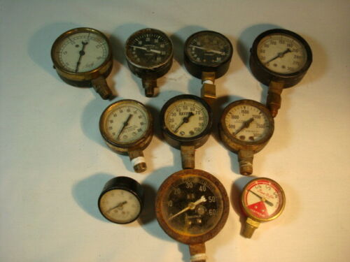 Lot of 10 Vintage Pressure Gauges -- Antique Price Guide Details Page