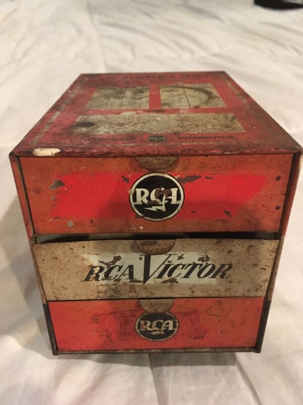 Small 3 Draw Metal Tool Box Vintage Record Player Styluses Collectable ...