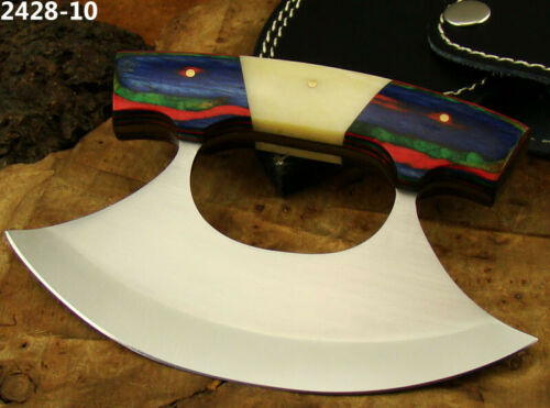 Alistar Beautiful Handmade 440-C Stainless Steel ULU Axe With Sheath ...