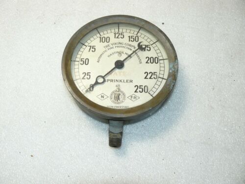 Vintage Brass Viking Corp Industrial Water Pressure Gauge Moto Meter ...