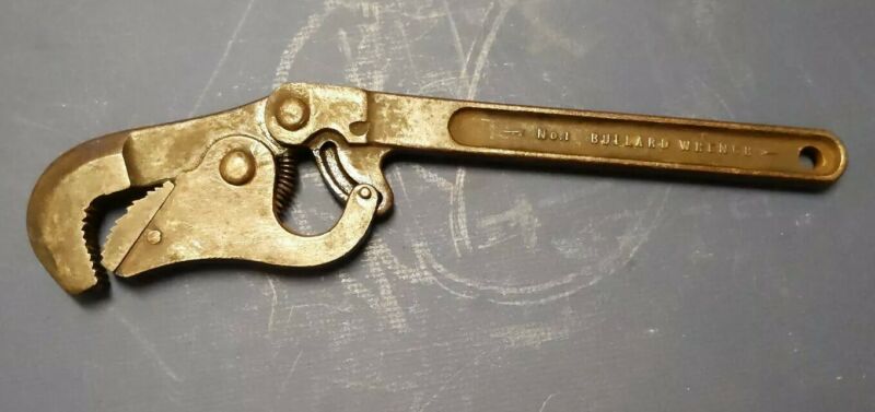 Vtg BULLARD No. 1 Spring Loaded Self Adjusting 9.5" Pipe Wrench PAT ...