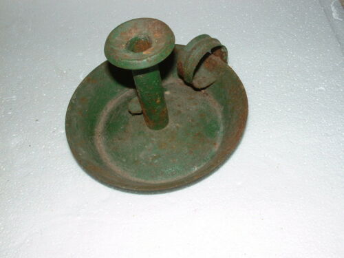 ANTIQUE ORIGINAL PRIMITIVE PUSH UP CANDLE STICK HOG SCRAPER CANDLESTICK ...