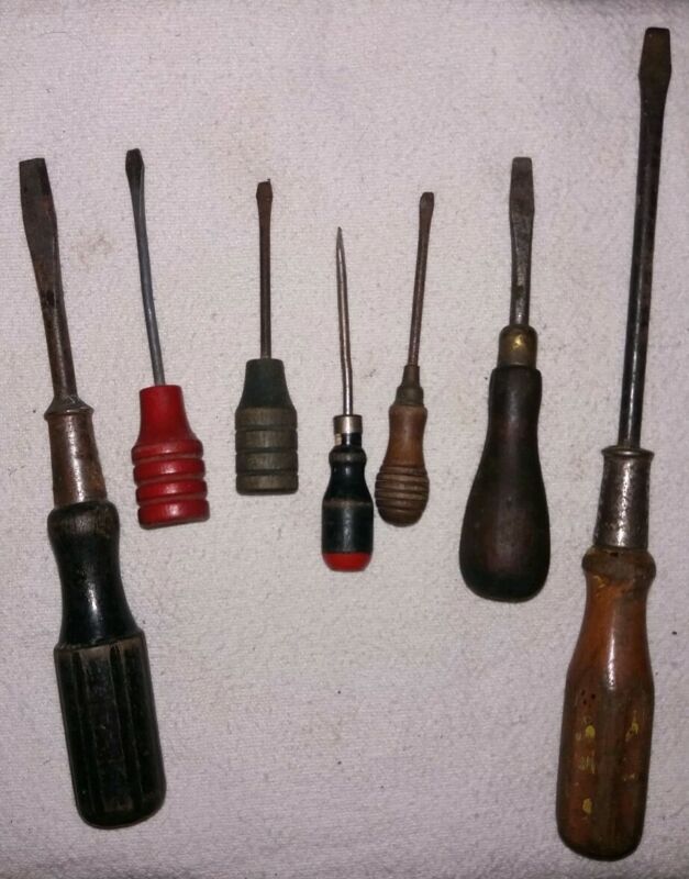 Lot of 7 Vintage Wooden Handle Screwdrivers -- Antique Price Guide ...