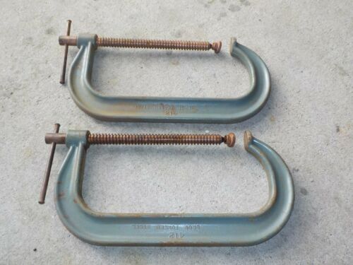 Vintage 2 Wilton 12" C Clamps #412 Drop Forged Steel Schiller Park ILL ...