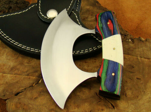 Alistar Beautiful Handmade 440-C Stainless Steel ULU Axe With Sheath ...