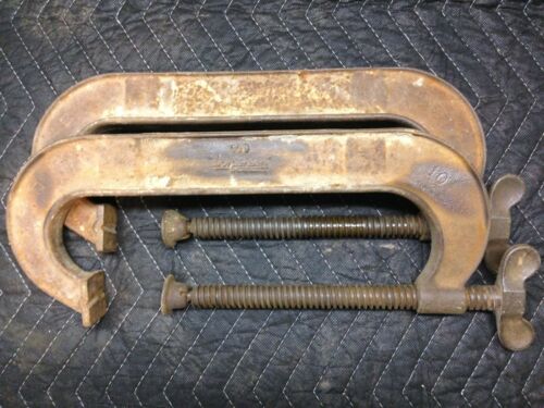 JORGENSEN 2 C Clamps, Adjustable Screw Clamps, Large Pair C Clamps 10 ...