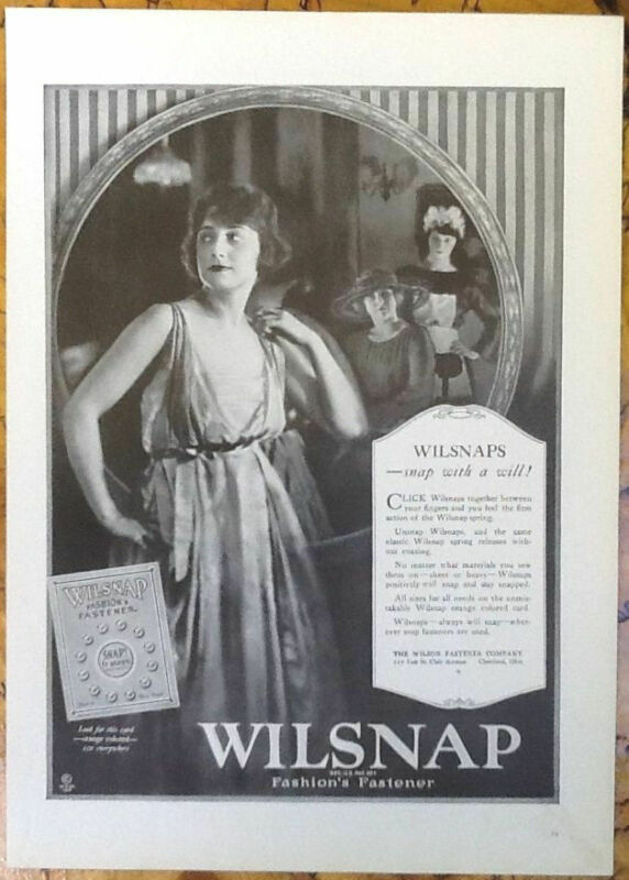 Wilsnap flapper fashion ad 1919 vintage original 1920s model advert ...