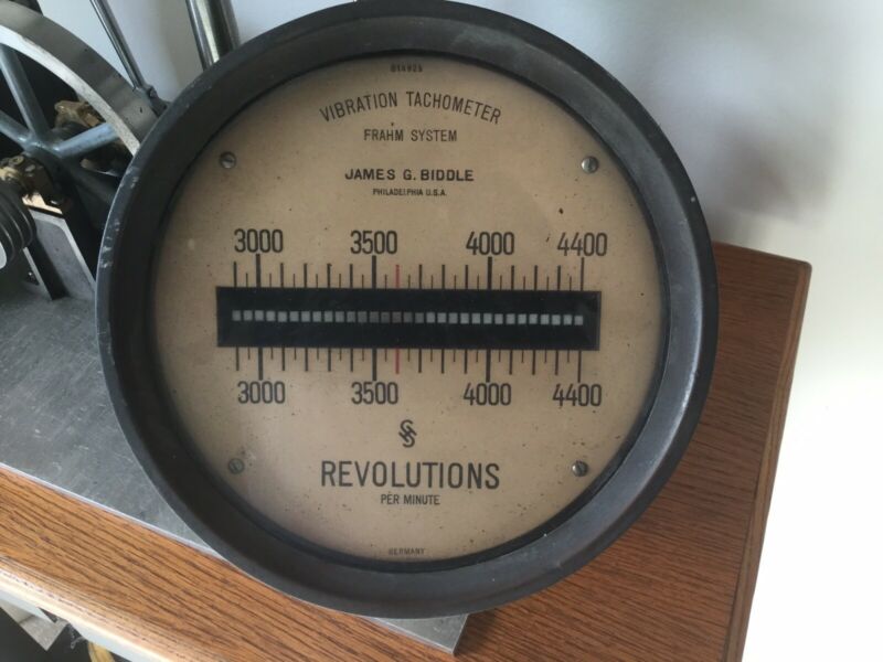 Antique Steam Engine RPM Gauge -RARE- Biddle Frahm Vibration Tachometer ...