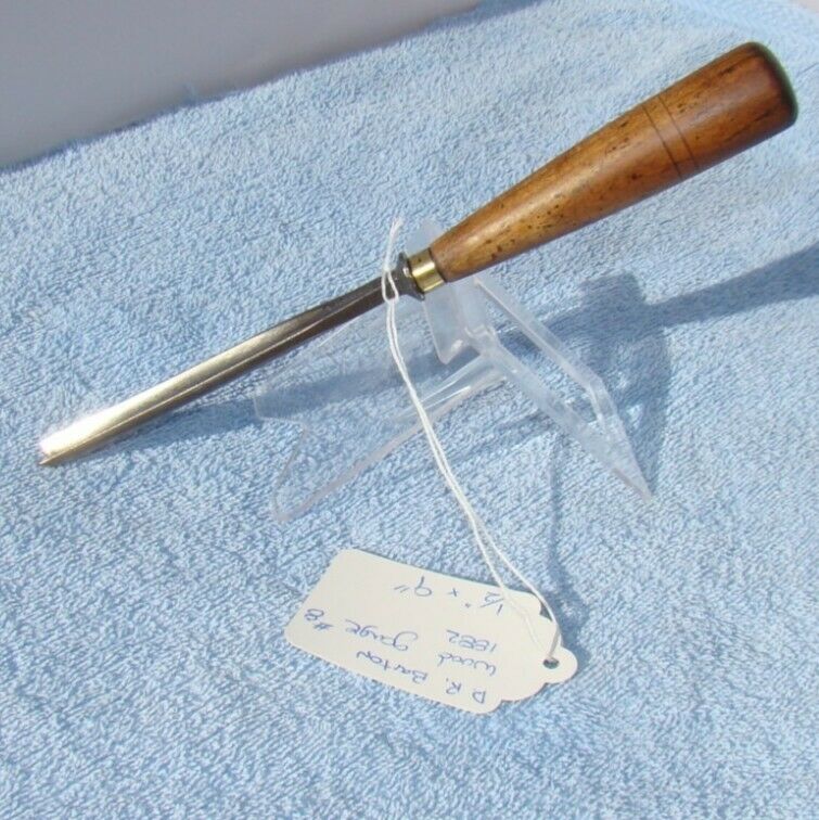 NICE D R BARTON 1/2" TANG WOOD CHISEL GOUGE ANTIQUE VINTAGE OLD TOOL ...