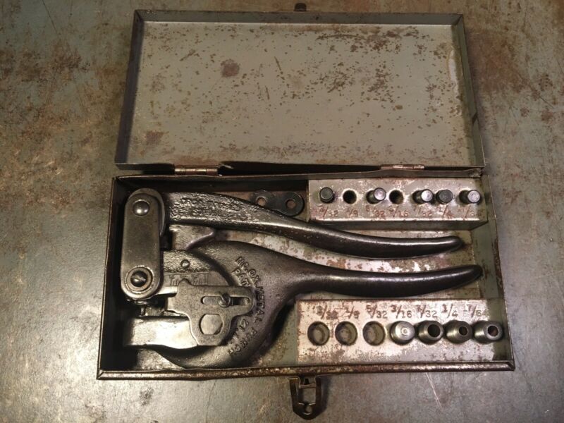 Vintage Parker Kalon Corp Metal Punch Tool NY USA Incomplete Bench Top ...