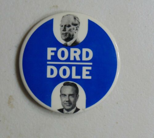 Gerald Ford Dole 1976 campaign pin button political -- Antique Price ...