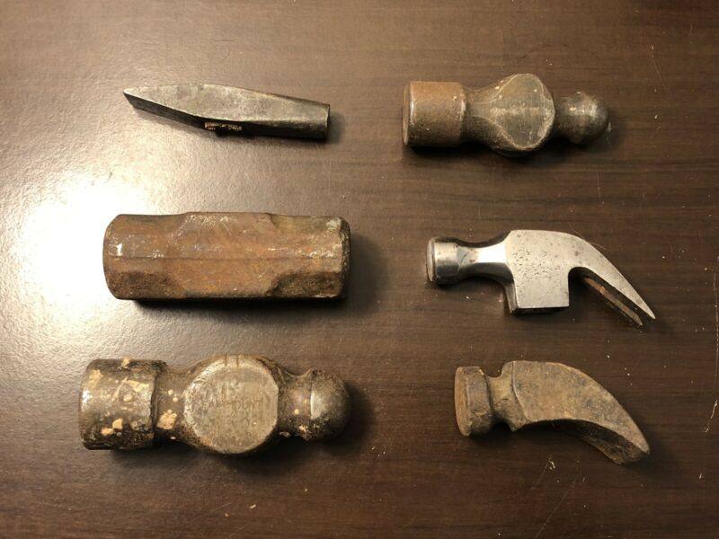 Vintage Hammer Head Lot Of 6 Ball Peen Claw Sledge Fairmount -- Antique ...